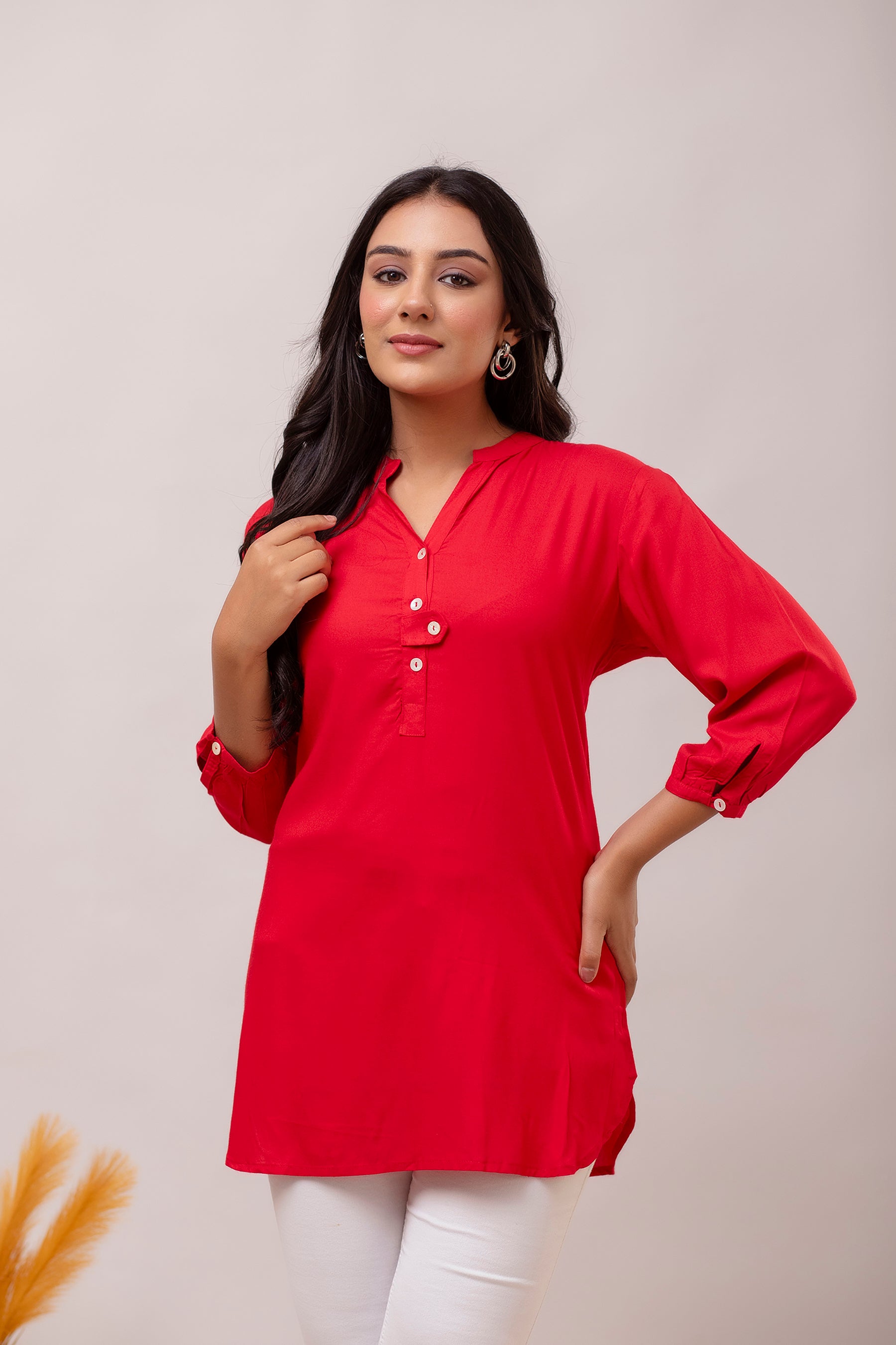 Plain Red Short Top – Disha Dakshin